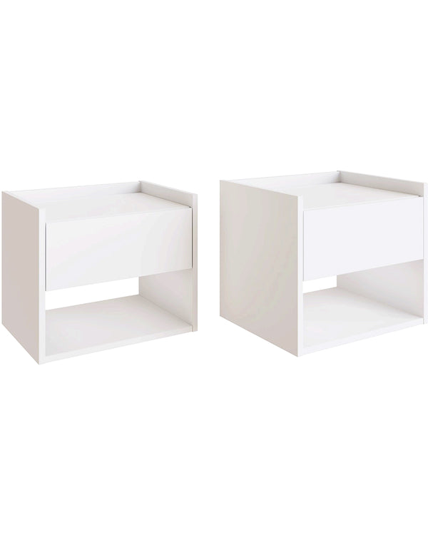 Pair of Floating Bedside Tables White | Sue Ryder