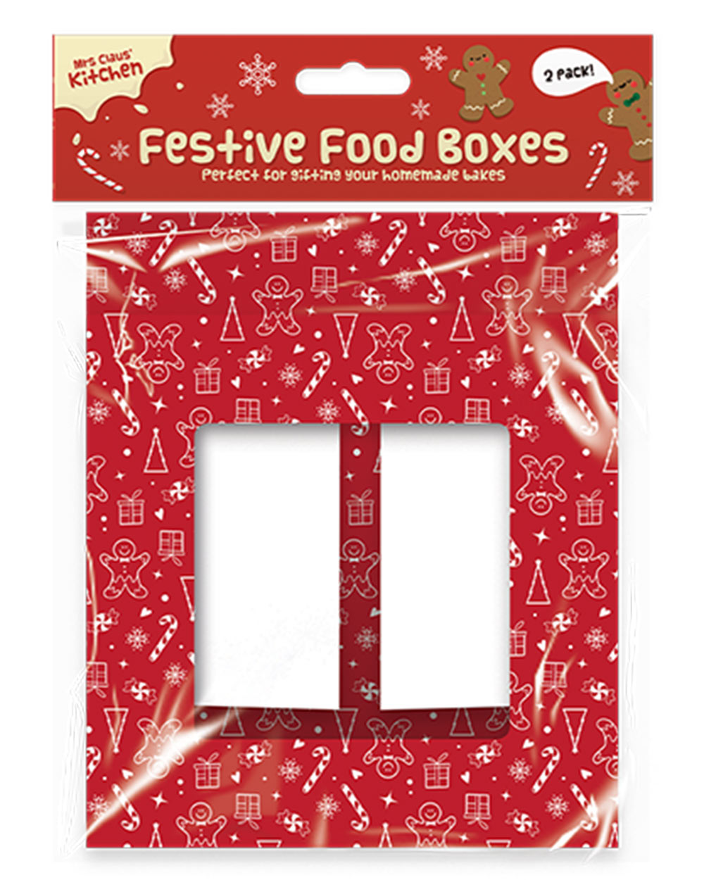 Christmas Food Boxes Cookie Box With Window 2 PC Festive | Sue Ryder