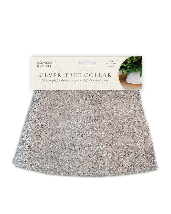 Christmas Trees Skirt Glitter Silver 56cm | Sue Ryder
