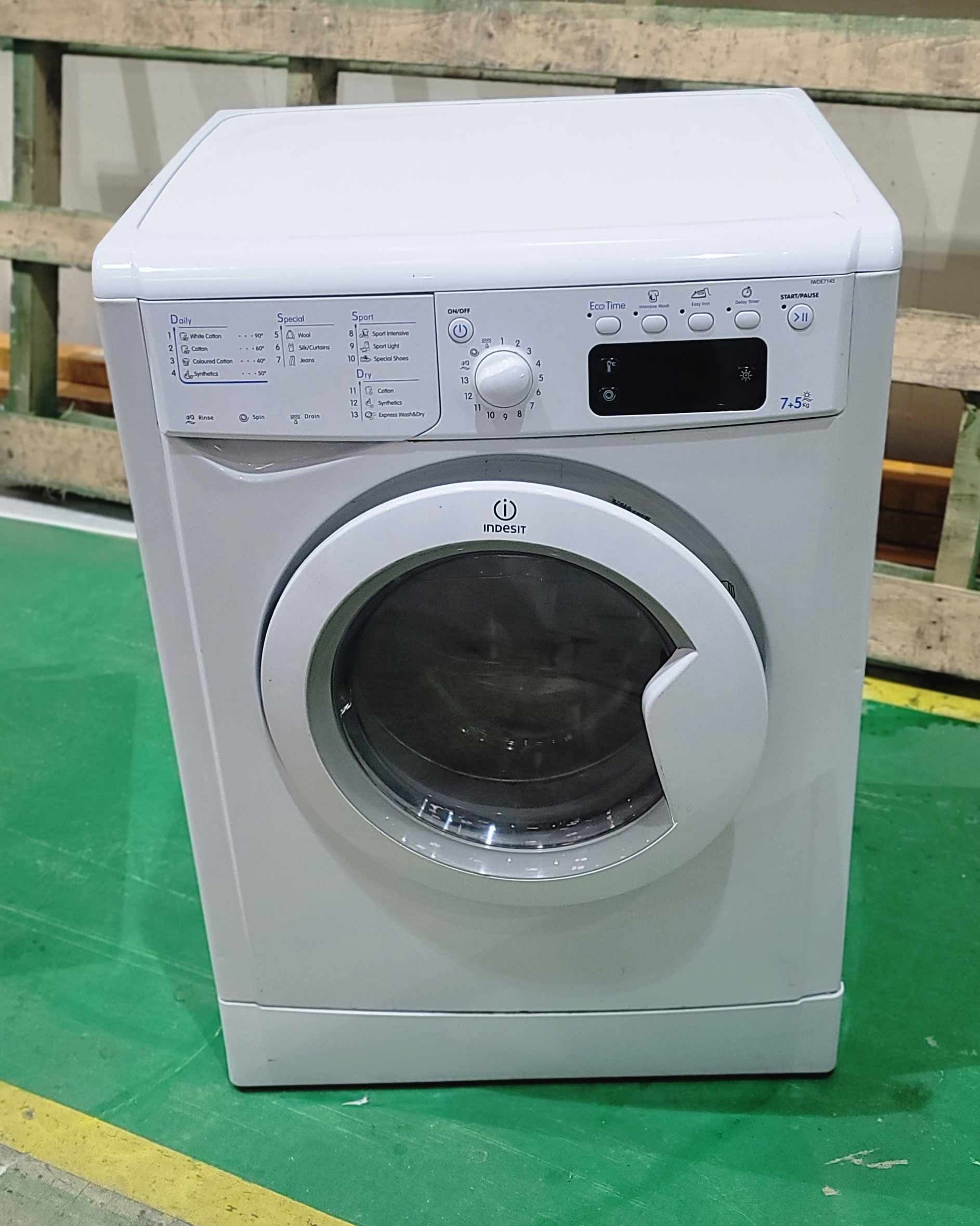 Indesit Washer Dryer 7kg +5kg White IWDE7145 | Sue Ryder
